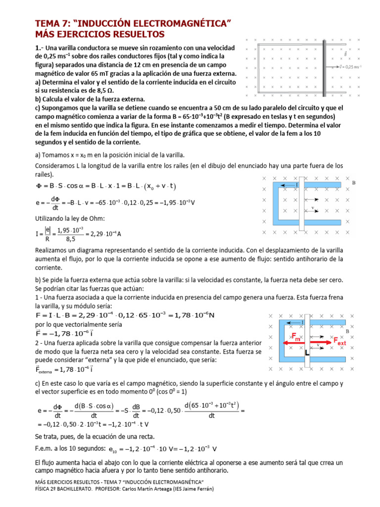 Ejercicios Resueltos - Inducción | PDF | Inducción electromagnética ...