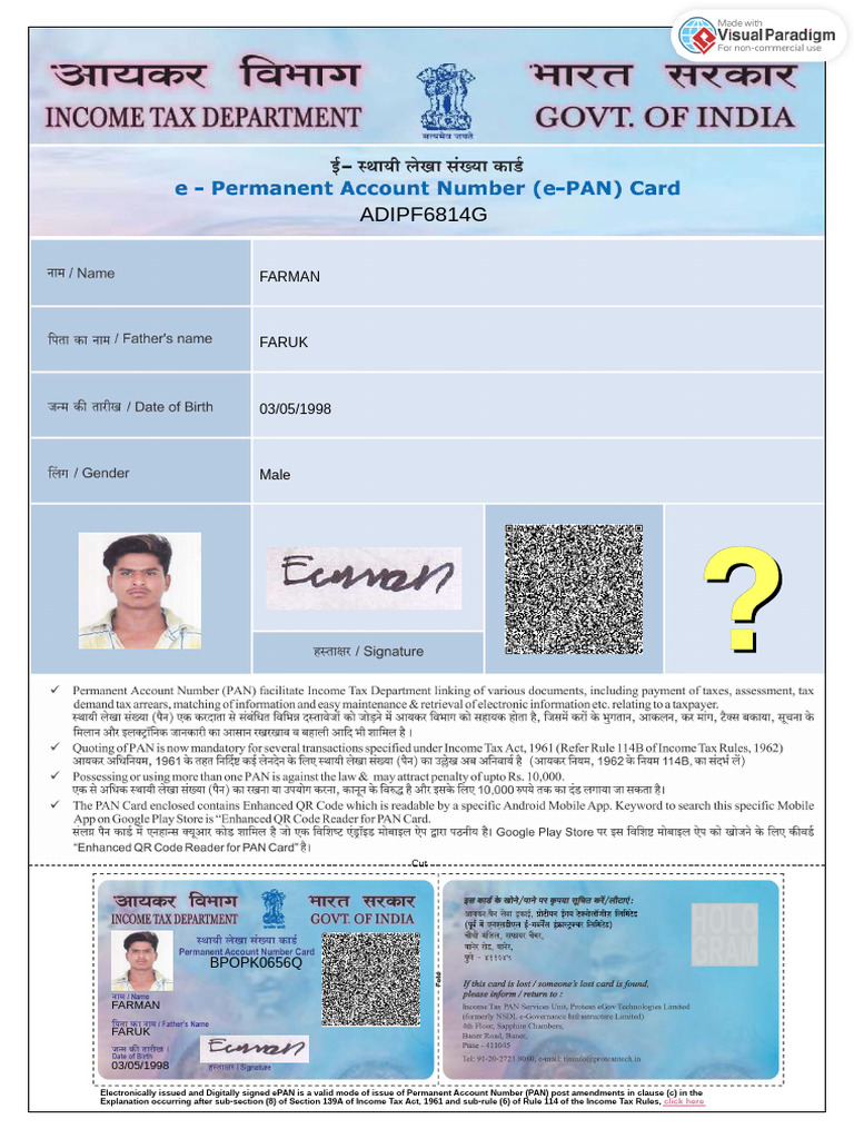 Validity of Digitally Signed ePAN | PDF