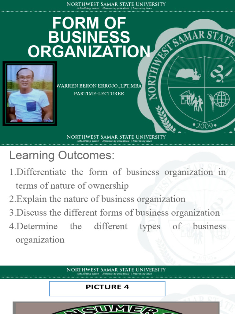 Abm 1 Lesson 4 Form of Business Organization | PDF | Partnership | Sole Proprietorship