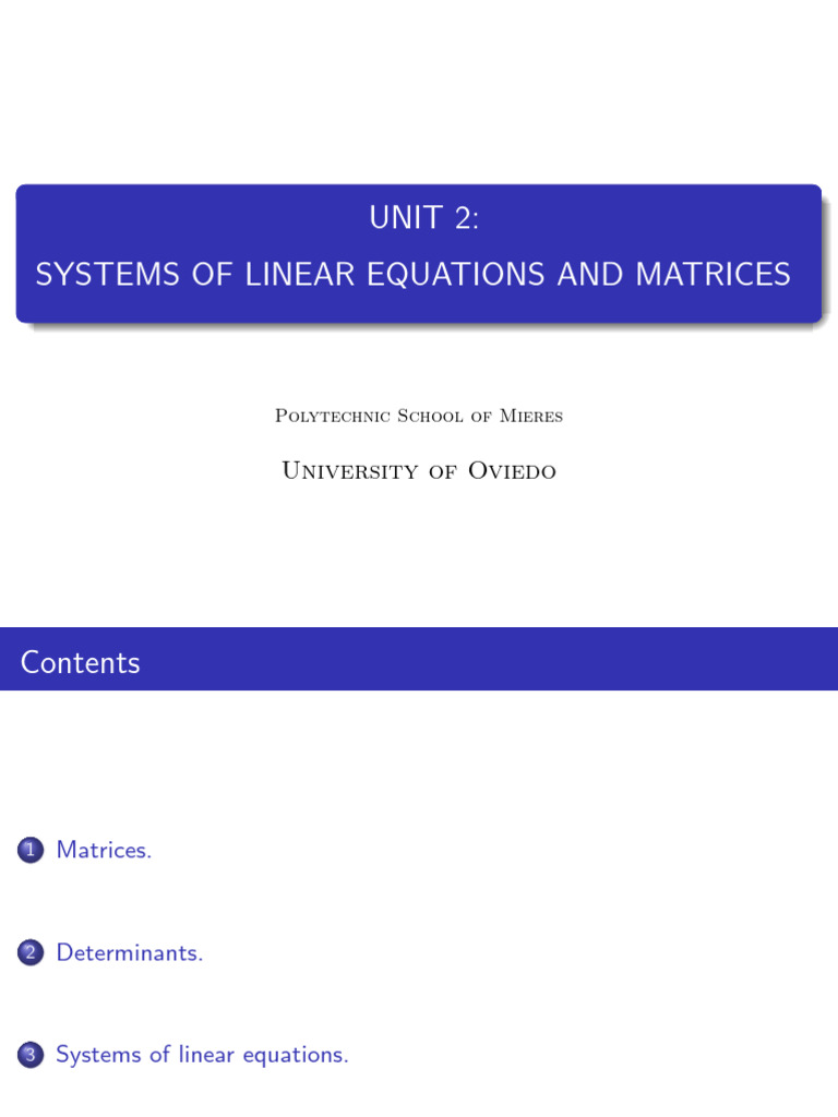 Unit2_Systems | PDF | Matrix (Mathematics) | System Of Linear Equations