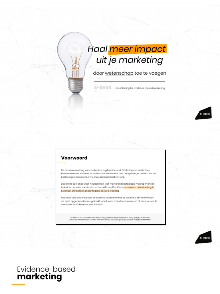 BDDB e Book Een Inleiding Tot Evidence Based Marketing | PDF