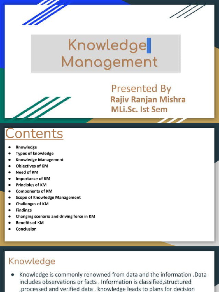 Knowledge Management PPT 249835820 | PDF