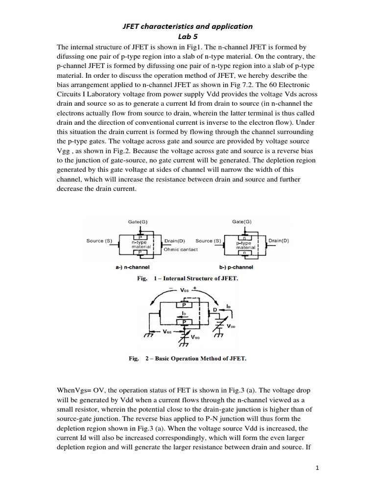 JFET Characteristics and Applications | PDF | Field Effect Transistor ...