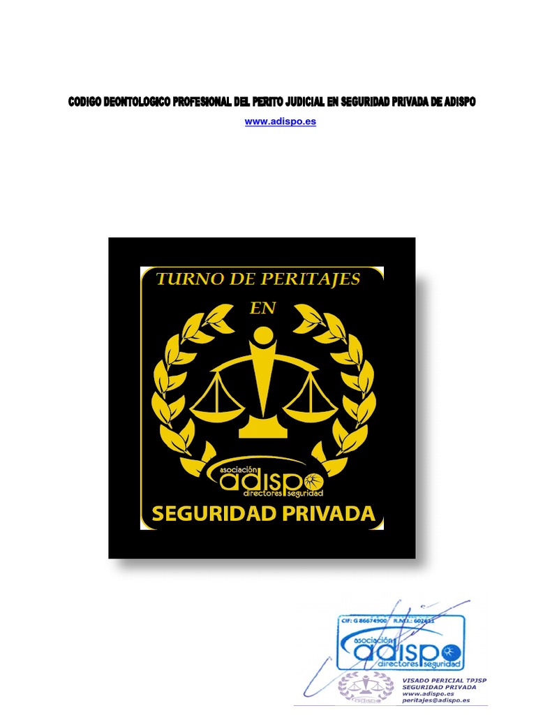 Codigo Deontologico Profesional de Peritos Adispo | PDF | Testigo ...