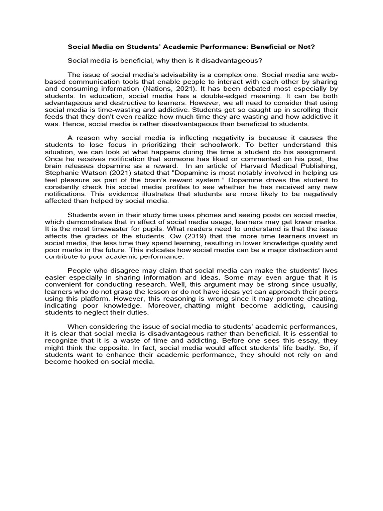 Argumentative Essay | PDF | Social Media | Popular Culture & Media Studies