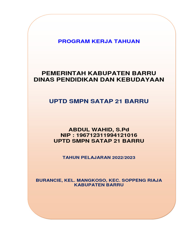 Program Kerja Tahunan | PDF