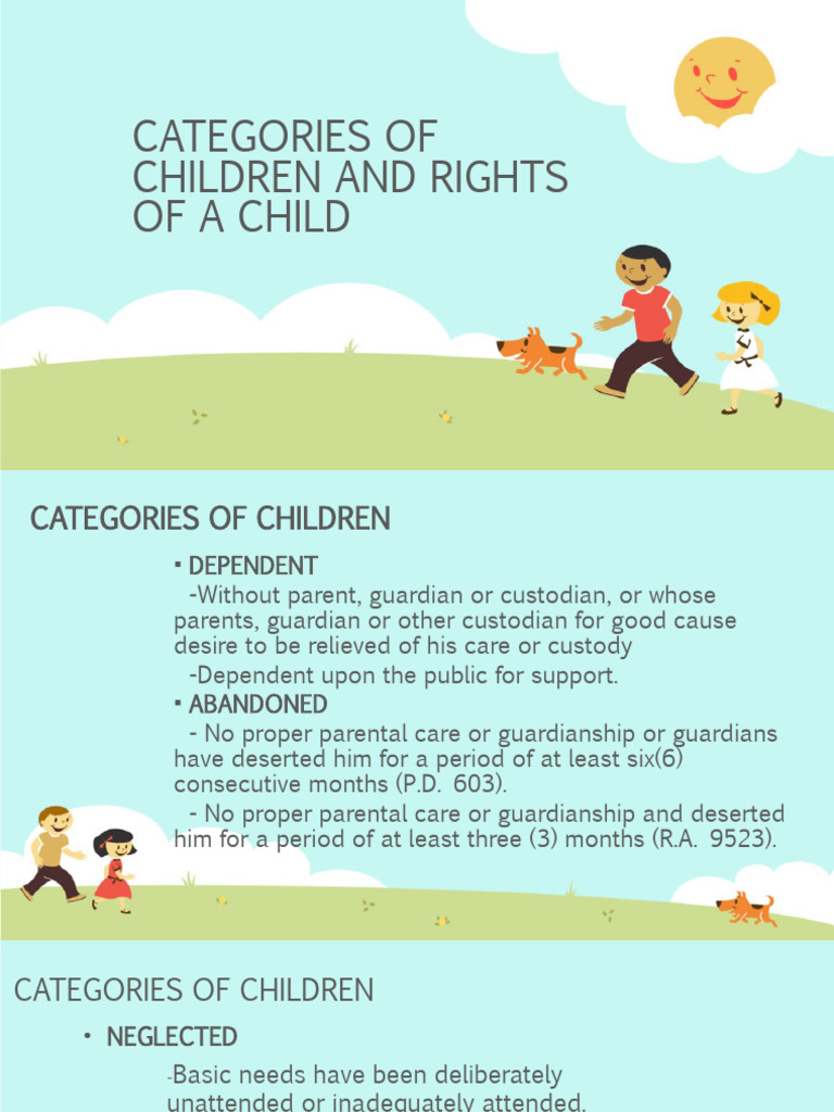 Categories of Children and Rights of A Child (Autosaved) | PDF | Mental ...