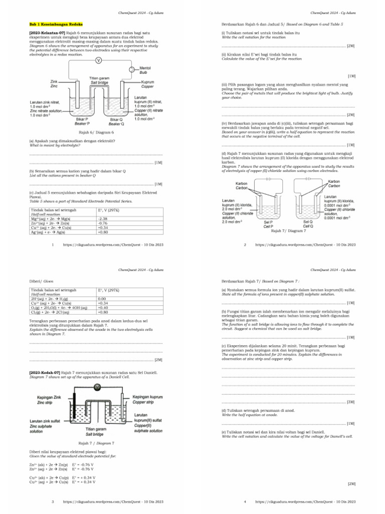Chemquest 2024 t5 17 Set Ms 152 | PDF