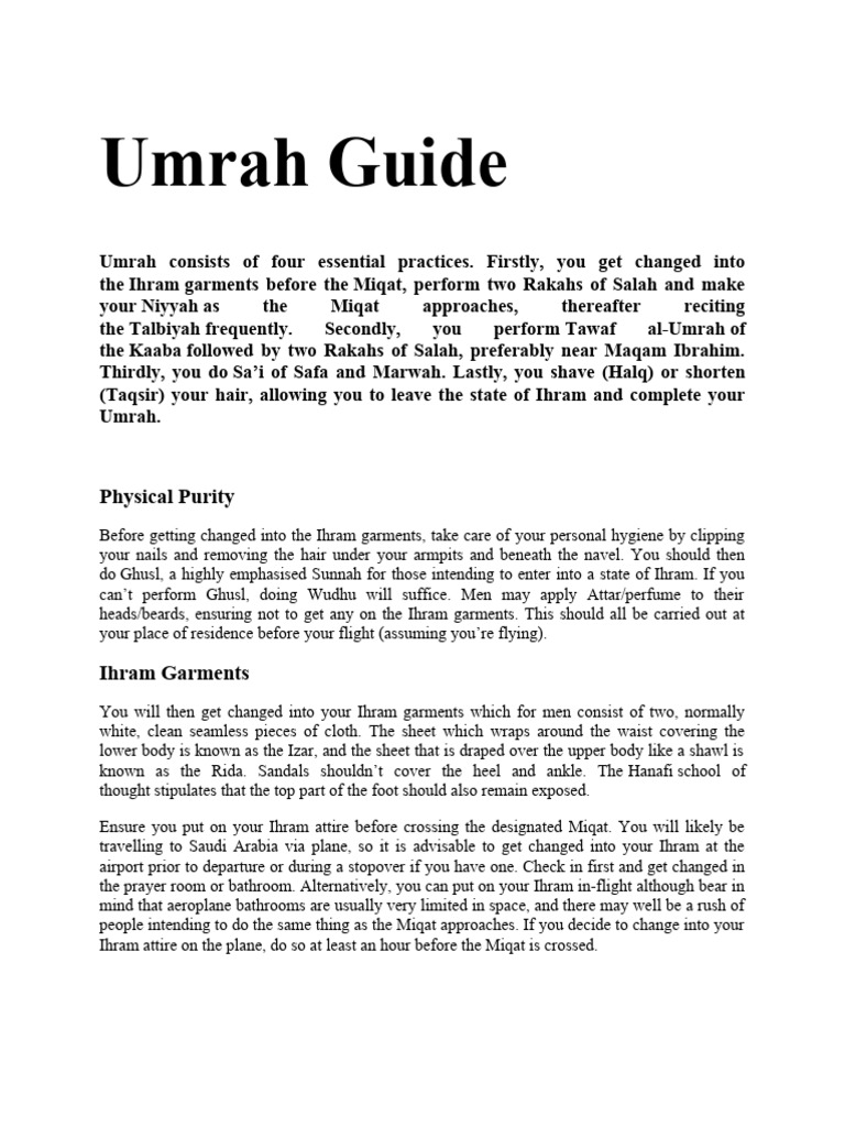 Umrah Guide | PDF | Mosque | Mecca