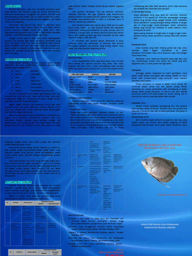 Leaflet Budidaya Ikan Gurame | PDF