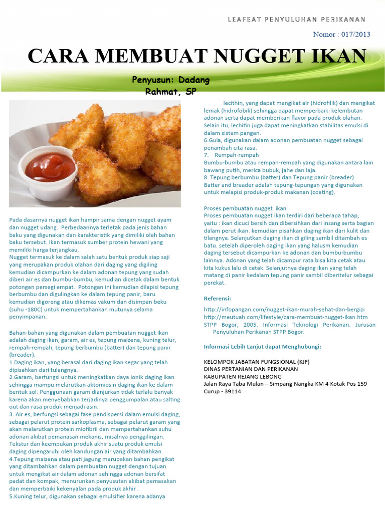 Leaflet Nugget Ikan | PDF