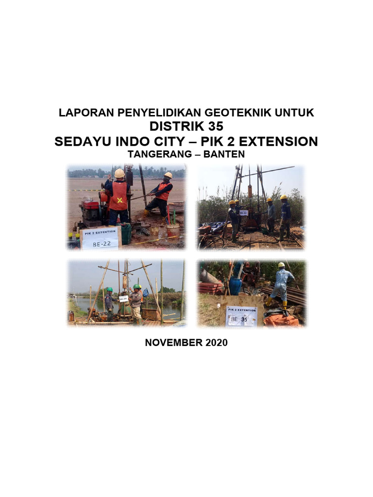 Laporan Penyelidikan Tanah Pik 2 Extension Distrik 35 | PDF