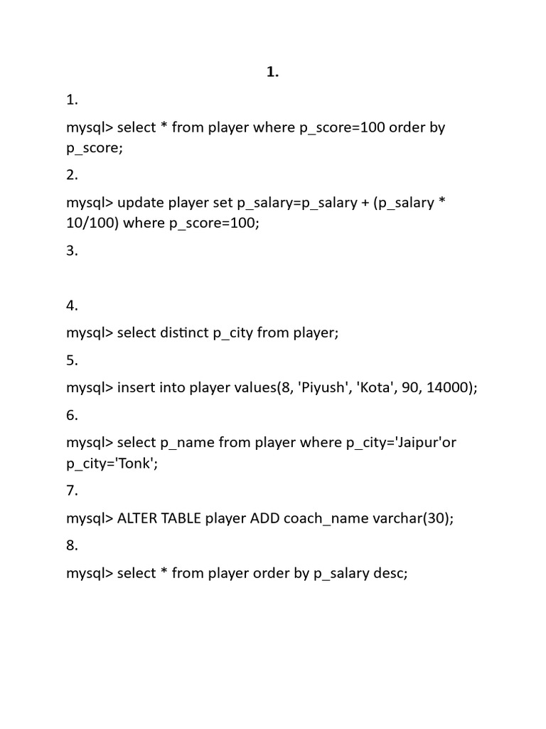 Ip SQL Practicals | PDF | Computer Data | Cybernetics