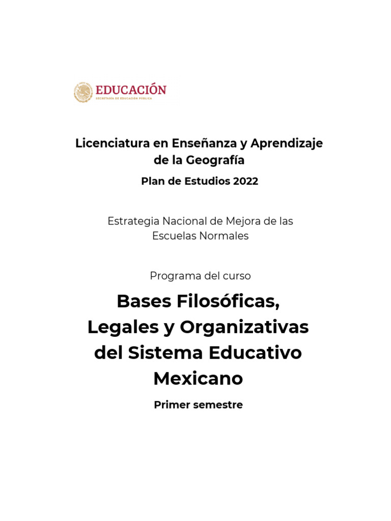 Bases Filosóficas de la Educación Mexicana | PDF | Plan de estudios ...