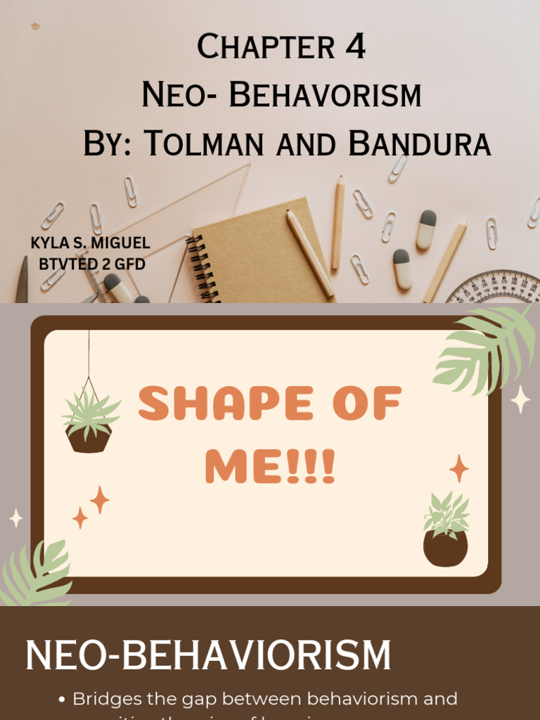 Chapter 4 Neo-Behavorism | PDF | Behaviorism | Psychological Theories