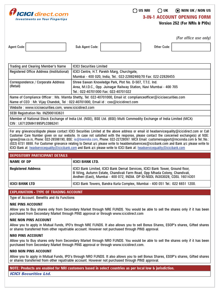 NRI 3-in-1 Account Opening Guide | PDF | Business | Private Sector