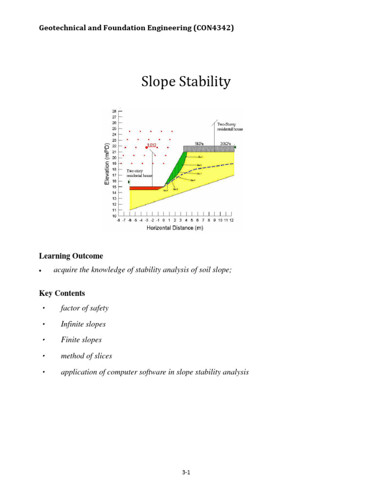 C3 Slope Stability | PDF | Geotechnical Engineering | Earth Sciences