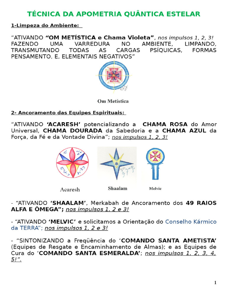 TÉCNICA DA APOMETRIA QUÂNTICA ESTELAR - PDF Download Grátis | PDF