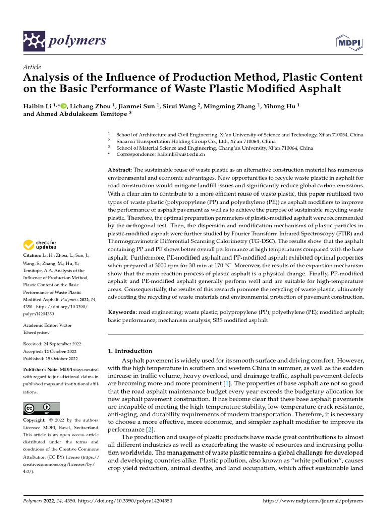 Analysis of The Influence of Production Method Pla | PDF | Plastic ...