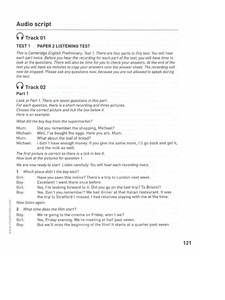 Listening Scripts Part 1 2 | PDF