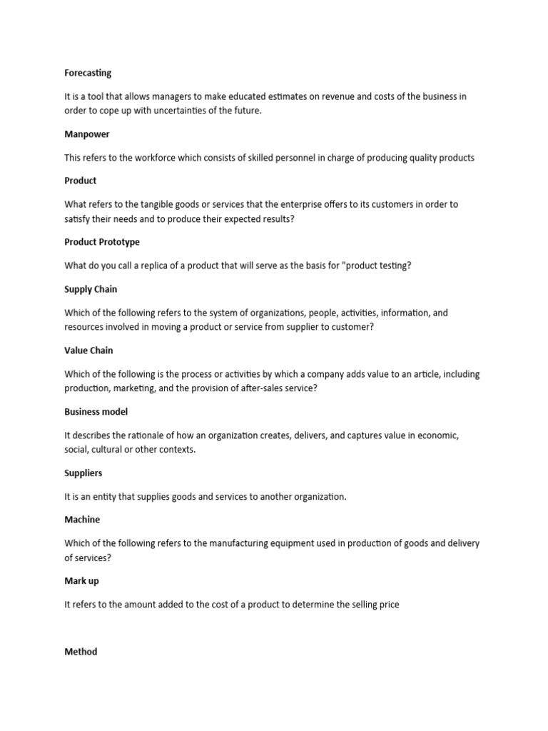 Entrep Reviewer | PDF | Product (Business) | Cost