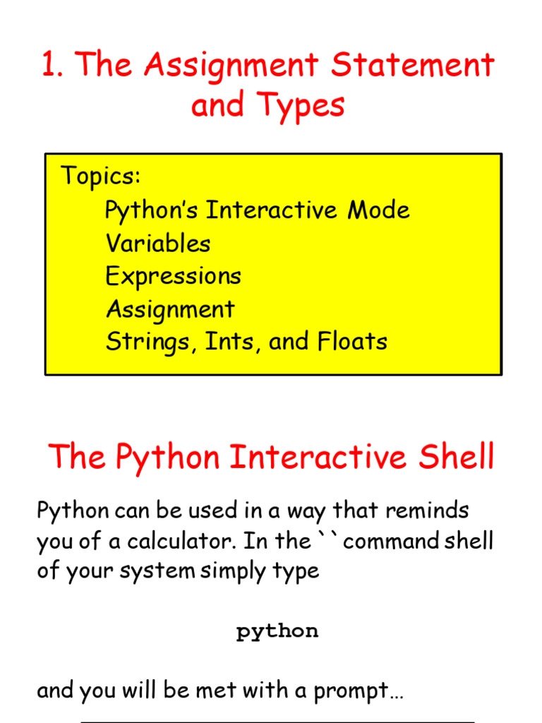 Assignandtypes Pdf Integer Computer Science Variable Computer Science