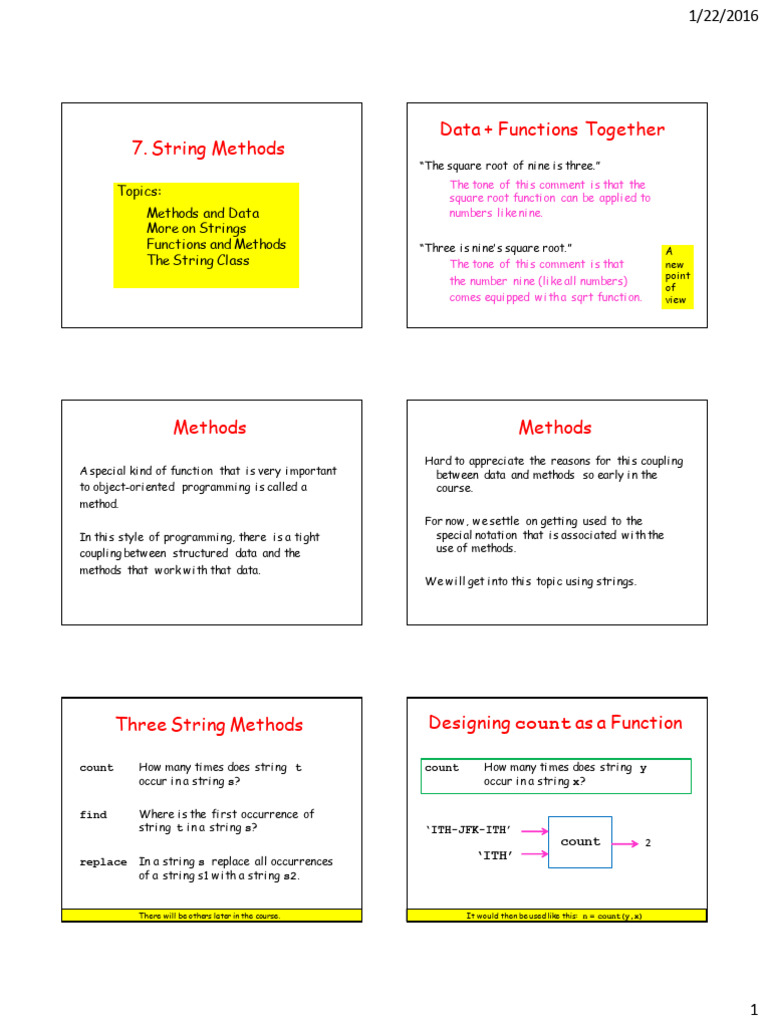IntroStringMethodsH | PDF | Computer Programming | Grammar