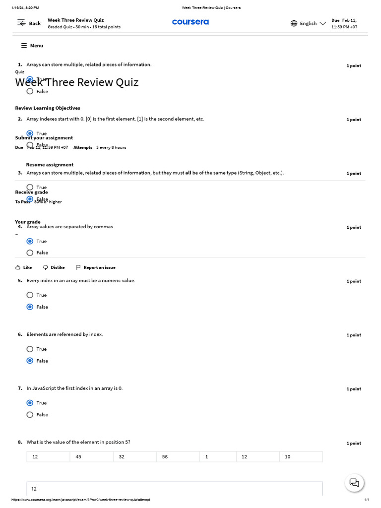 Week Three Review Quiz - Coursera | PDF Week Three Review Quiz - Coursera | PDF