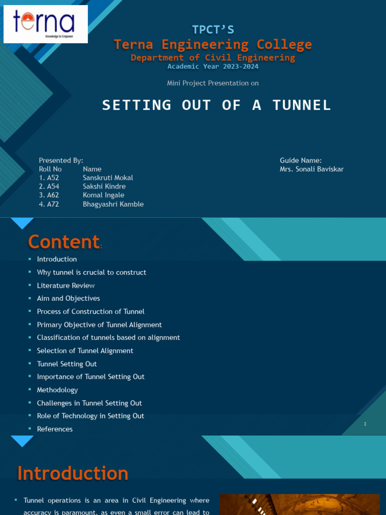 Group-6 SETTING OUT OF TUNNEL | PDF | Surveying | Tunnel