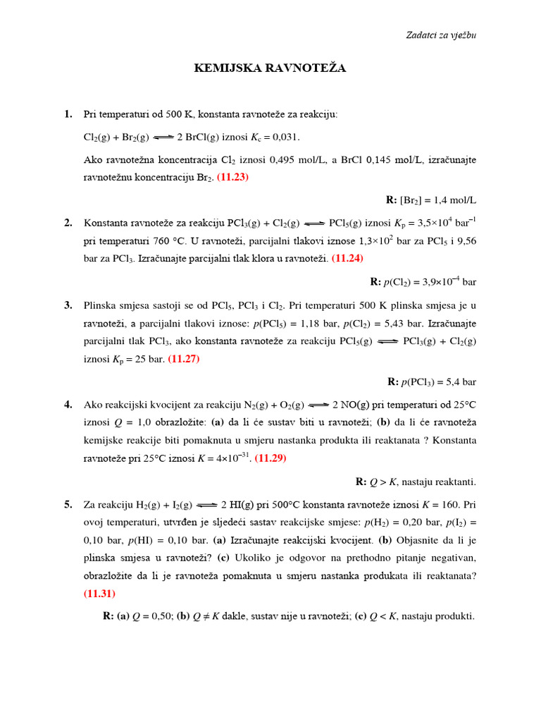 Kemijska Ravnoteza | PDF