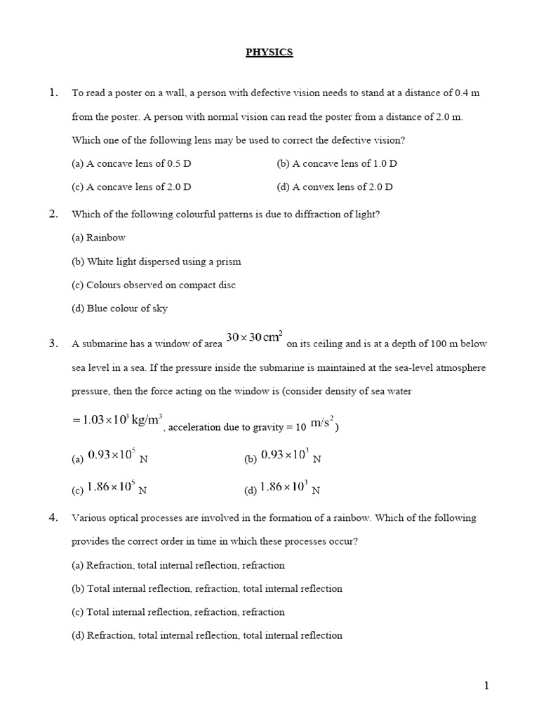 Physics and Chemistry-FINAL | PDF | Chemical Reactions | Refraction