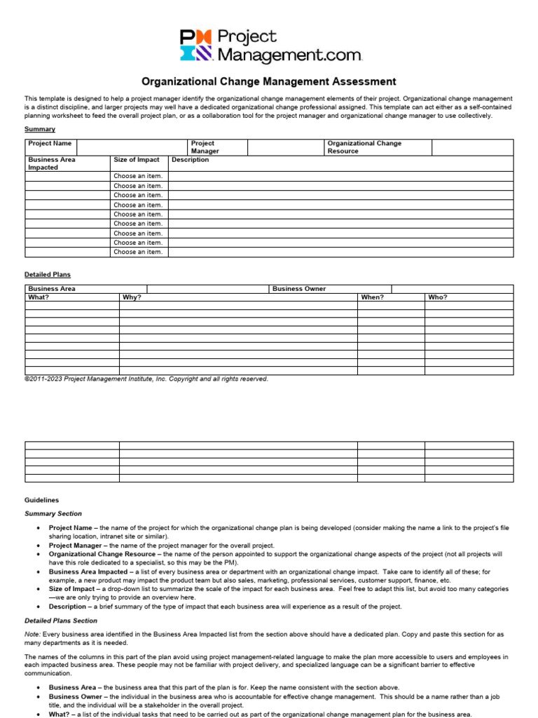 Organizational Change Management Assessment | PDF | Communication ...