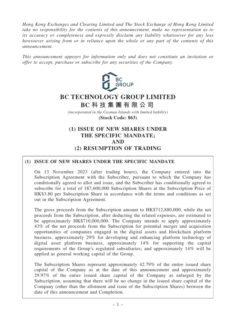 Bc Technology Group Limited BC 科 技 集 團 有 限 公 司 | Download Free PDF ...