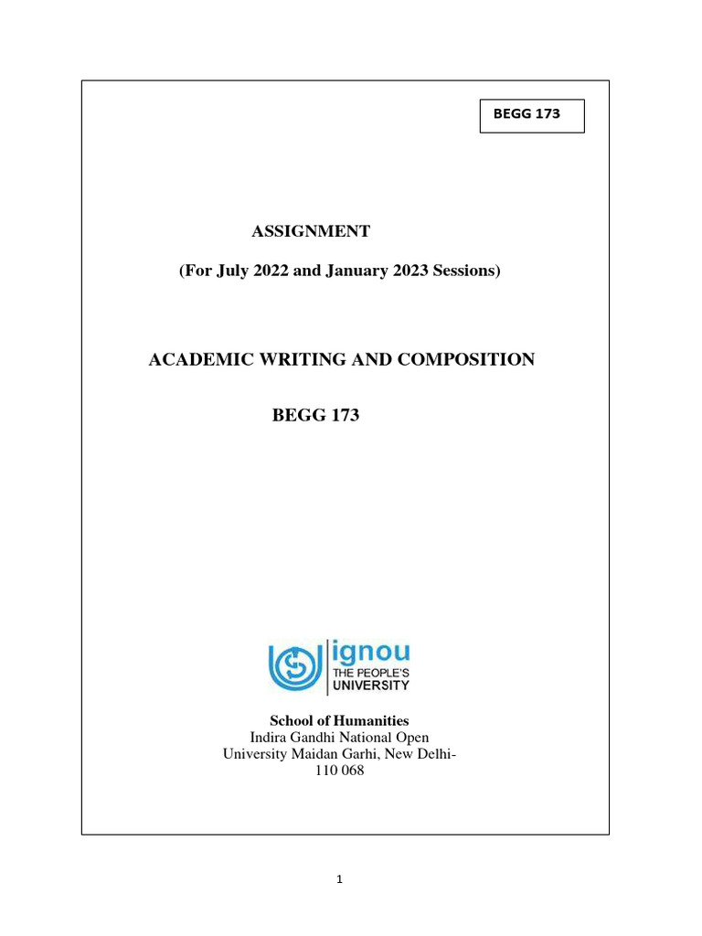 Begg 173 2022 - 2023 | PDF | Essays | Cognition
