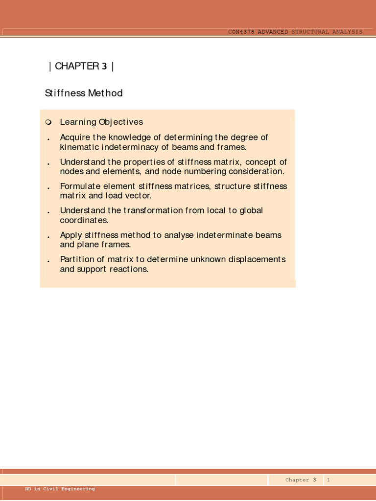 CH3 - Stiffness Method - Beams Frames | PDF | Structural Analysis ...