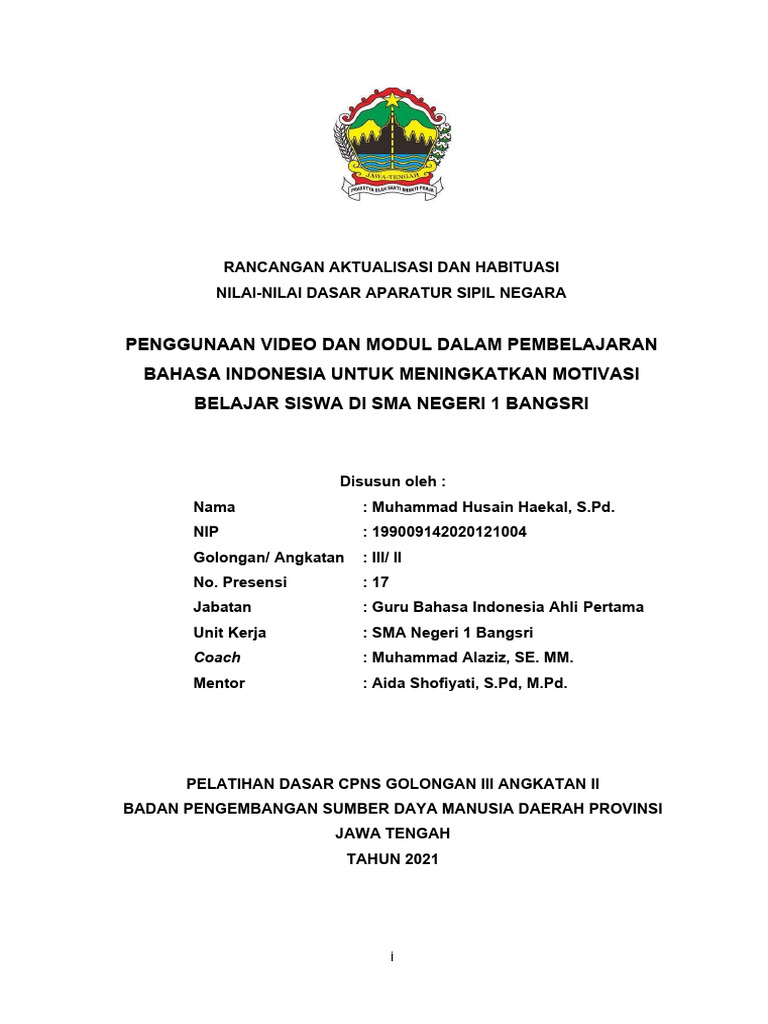 17 2 Ra Muhammad Husain Haekal Revisi | PDF | Karier & Perkembangan