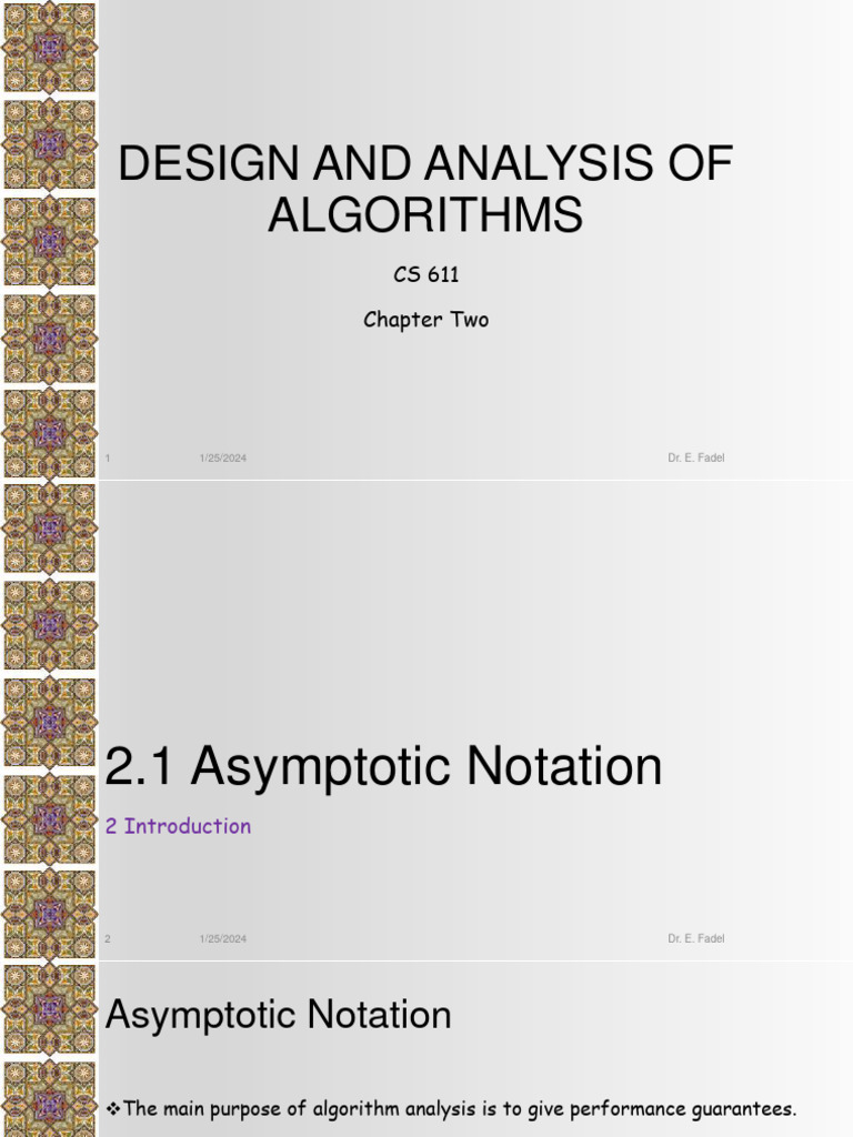 CS611 - Advanced Algorithms - Chapter 2 Slides - Part1 | PDF | Data Type | Object Oriented ...