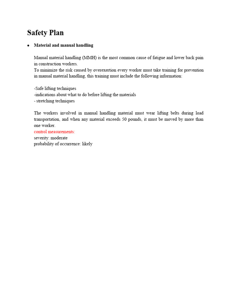 Safety Plan | PDF | Personal Protective Equipment | Safety