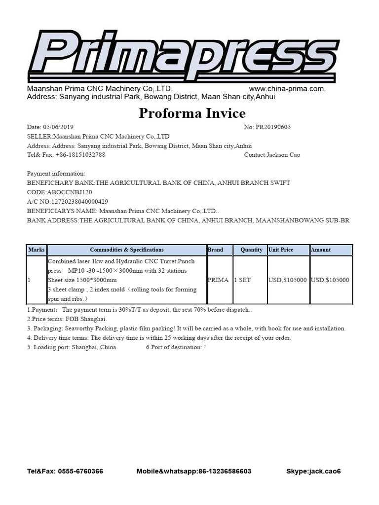 Prima Turret Punch Laser | PDF | Numerical Control | Equipment