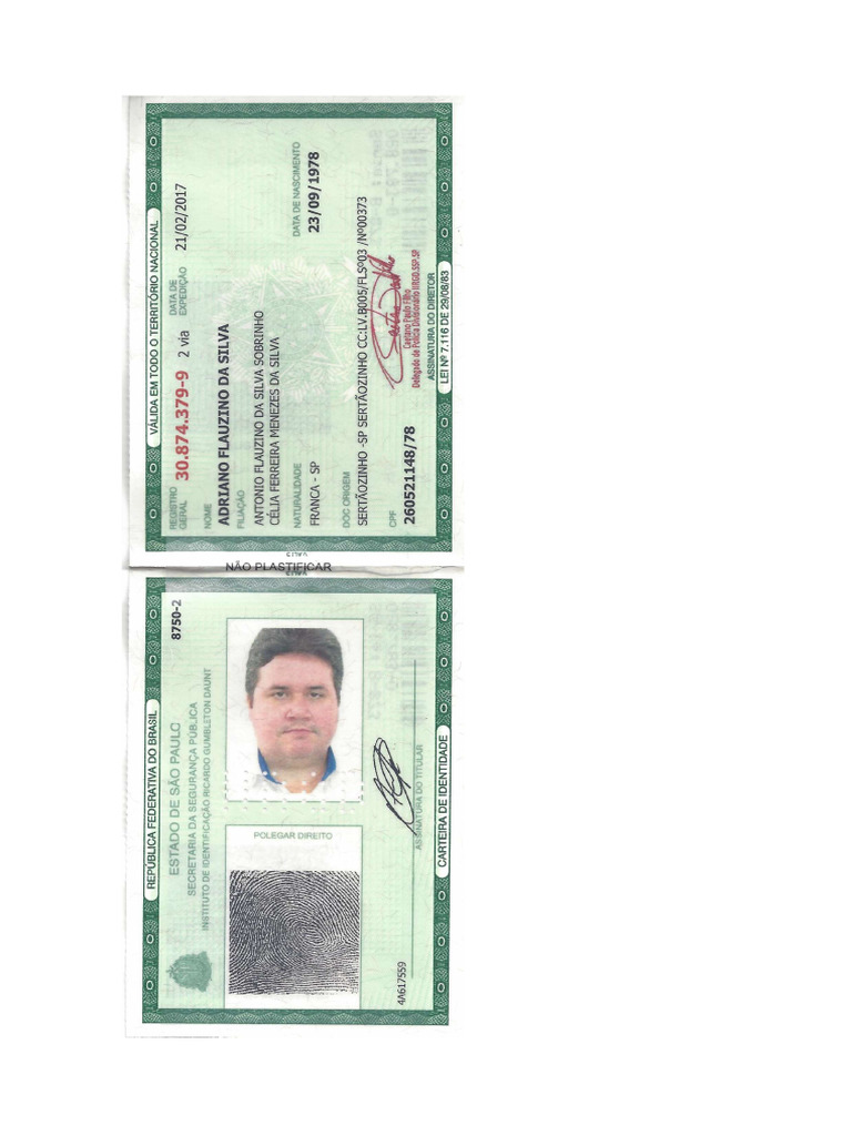 RG CPF Adriano | PDF