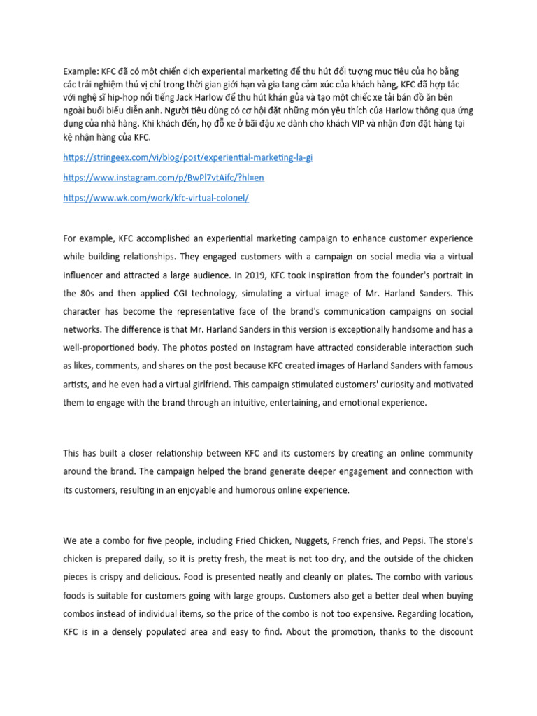 Example | PDF | Marketing | Customer Experience