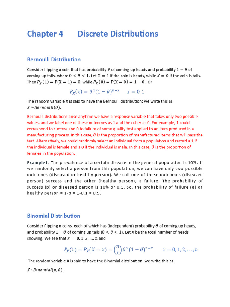 Math 104 Chapter 4 Discrete Distributions | PDF | Probability Distribution | Poisson Distribution