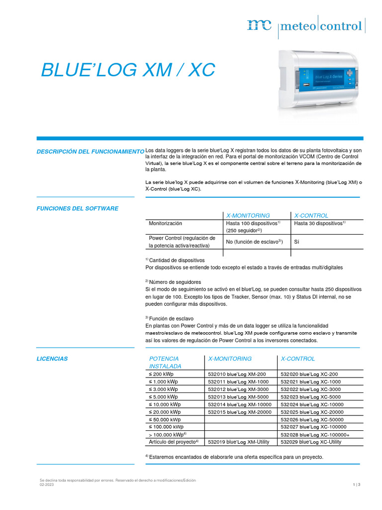 Data Loggers Blue'Log XM/XC: Funciones y Licencias | PDF | Informática ...