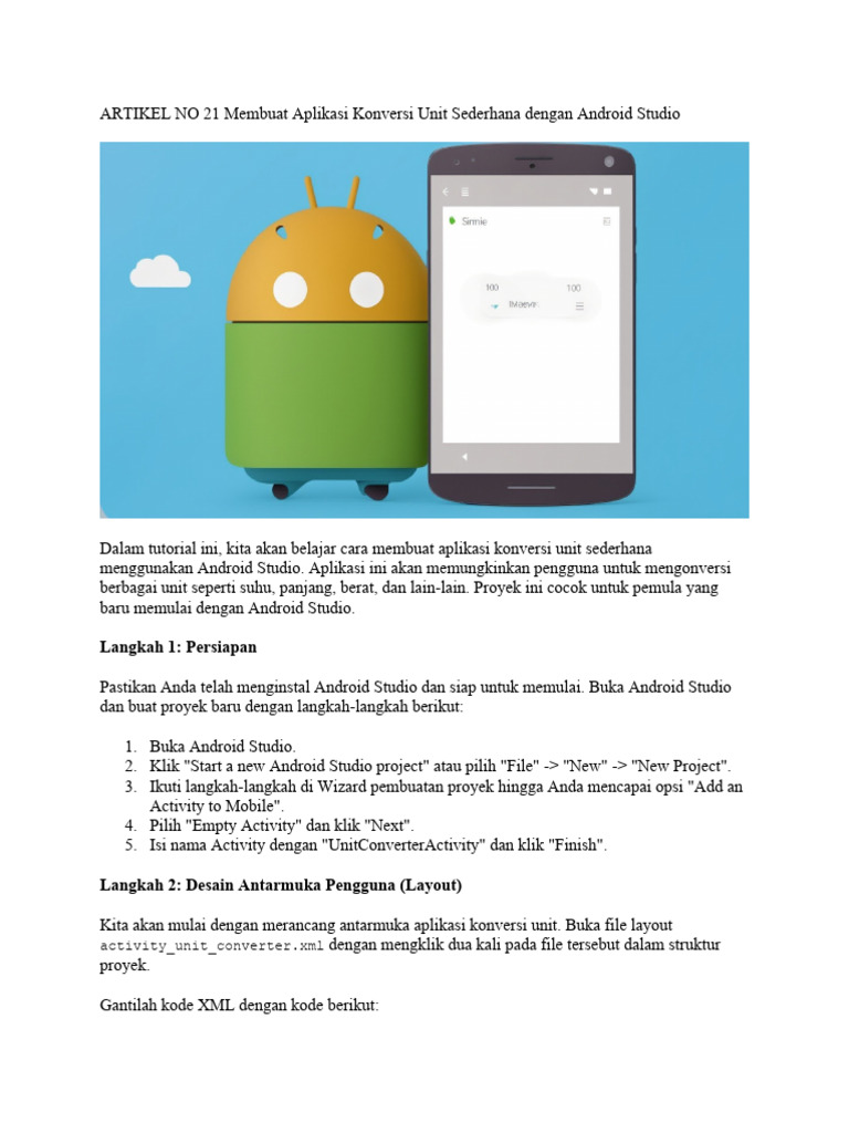 ARTIKEL NO 21 Membuat Aplikasi Konversi Unit Sederhana Dengan Android ...