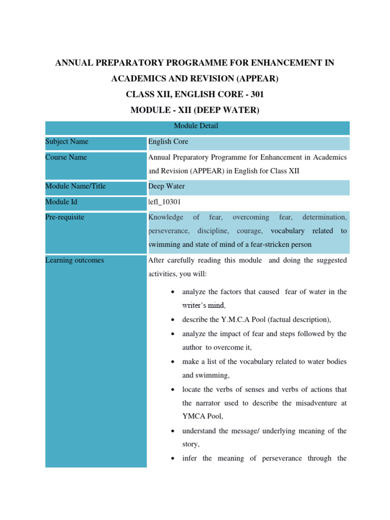 Module12 e Text | PDF | Swimming | Experience