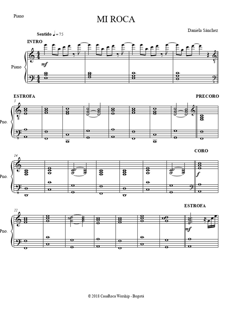 Mi Roca - Piano | PDF