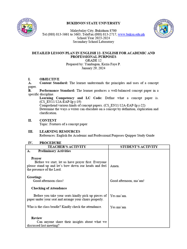 Concept Paper Writing for EAPP Grade 12 | PDF | Psychology | Mind