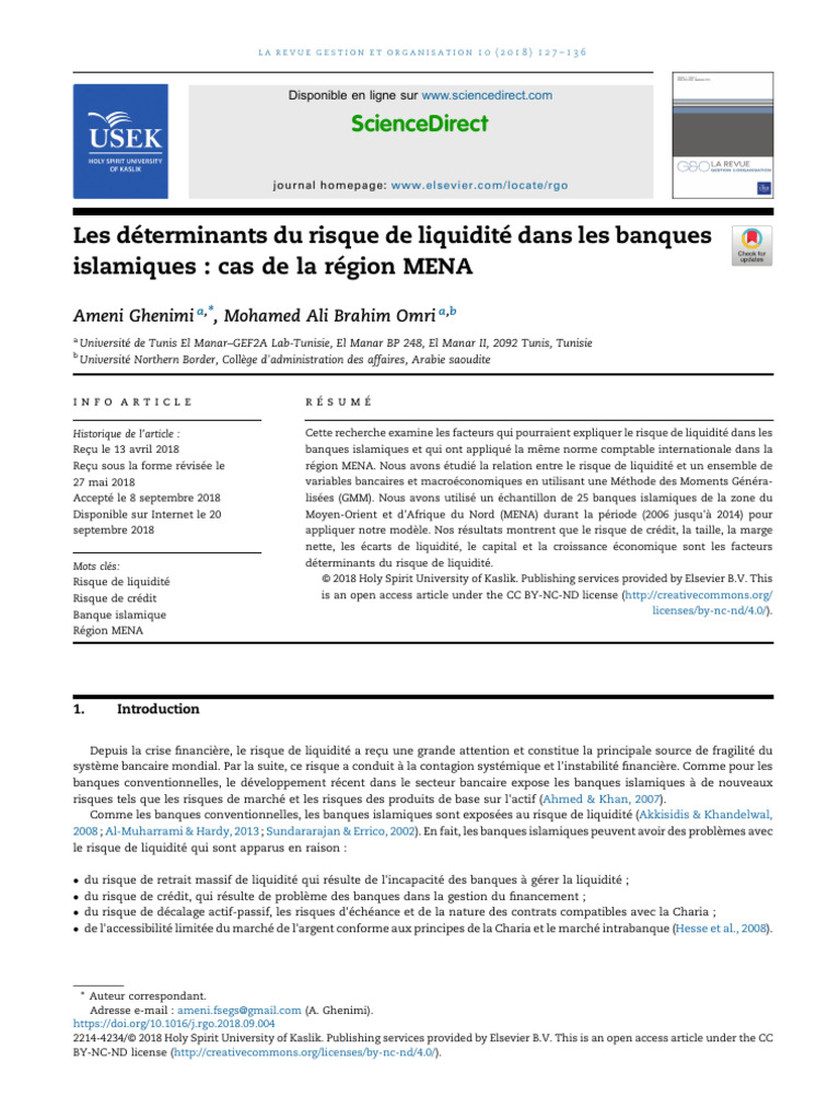 Zone Mena | PDF | Banques | Risque