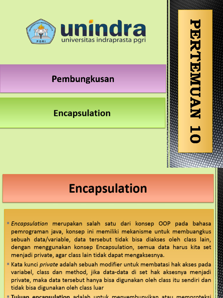 PERTEMUAN 10 Encapsulation | PDF