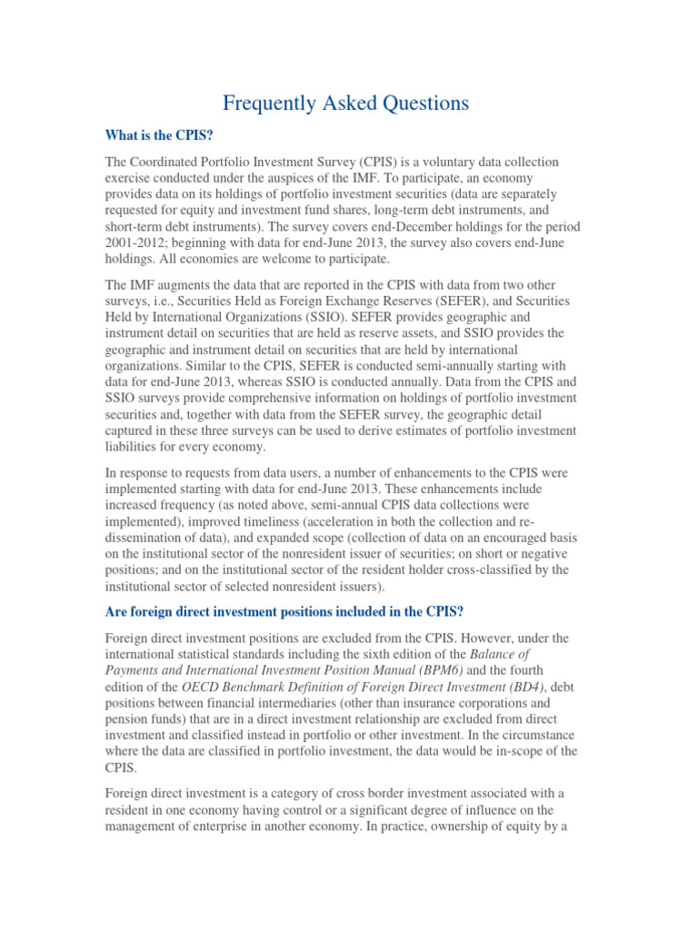 Frequently Asked Questions | PDF | Securities (Finance) | Foreign ...
